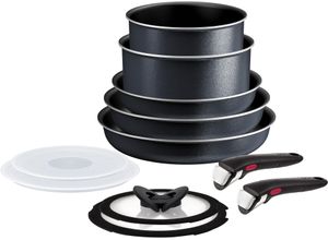 3168430373235 - Topf-Set TEFAL Ingenio SoLight schwarz Töpfe Light Tech Technology abnehmbarer Griff platzsparend made in France