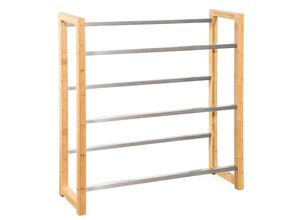 4069009011772 - Floordirekt - Bambus-Flaschenkastenständer Flash Robustes Lagerregal 112 x 106 x 32 cm