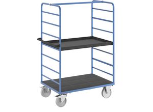 4054666027242 - Etagenwagen 2 Seitenwände Ladefläche 1175 x 800 mm 2 Etagen mit Rand Polyamid eurokraft pro
