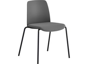 7333362005721 - Stuhl Helmer Sitz gepolstert Lehne Kunststoff VE 4 Stk Sitz dunkelgrau Gestell schwarz kaiserkraft