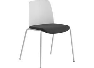 7333362004847 - Stuhl Helmer Sitz gepolstert Lehne Kunststoff VE 4 Stk Sitz weiß schwarz Gestell weiß kaiserkraft