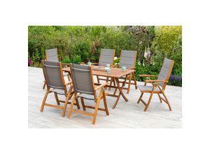 4033662986609 - Gartenmöbelset Acapulco 7tlg Akazie Textil natur grau