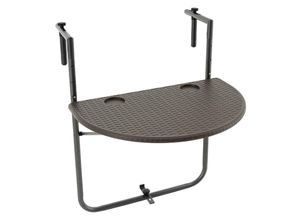 4051814393747 - Balkonhängetisch Maße H 83 x B 59 x T 63 cm Balkontisch Wandklapptisch Hängetisch braun