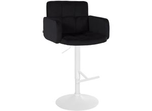 4255716301637 - Barhocker Los Angeles Samt Höhenverstellbarer Barstuhl Mit Drehbarem Sitz Bistrohocker Mit Metallgestell Und Fußstütze