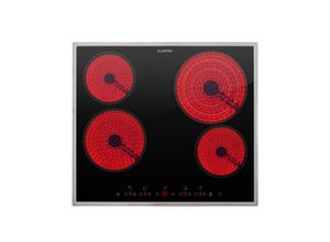 4060656446092 - Virtuosa 4 Prime Einbaukochfeld 4 Zonen 6500W Glaskeramik Edelstahlrahmen