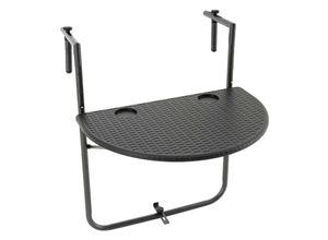 4051814393723 - Balkonhängetisch Maße H 83 x B 59 x T 63 cm Balkontisch Wandklapptisch Hängetisch schwarz