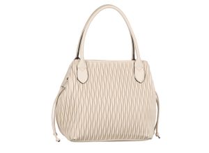 4255619923554 - Shopper GABOR Granada wave Damen Gr B H T 43cm x 29cm x 19cm grau (taupe) Polyurethan Strukturmuster beschichtet clean Taschen aus leicht genarbtem Lederimitat mit dekorativen Ziernähten