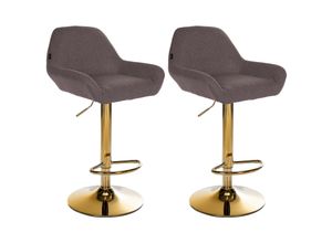 4255716348397 - 2er Set Barhocker Braga Stoffbezug mit Goldgestell I höhenverstellbar und 360 drehbar I moderner Barstuhl mit Fußstütze für Küche und Bar