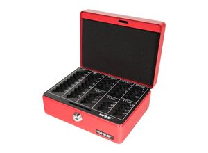 4010537030834 - HMF 308-03 Geldkassette mit Münzzählbrett 20 x 16 x 9 cm Rot