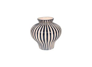 9010585592914 - Vase  Weiß Dunkelblau  Keramik  rund  21 cm  zum Stellen auch für frische Blumen geeignet  Dekoration Vasen Keramikvasen