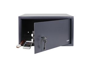 4010537494117 - HMF 49204-11 Safe Tresor mit Schlüssel Möbeltresor passend für Laptop und Ordner 45 x 25 x 365 cm Anthrazit