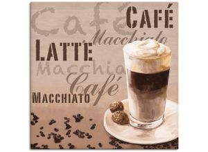 4055327145381 - Wandbild ARTLAND Kaffee - Latte Macchiato Bilder Gr B H 30 cm x 30 cm Leinwandbild Getränke 1 St beige (naturfarben) Bild Poster Bilder als Alubild Leinwandbild Wandaufkleber oder in versch Größen