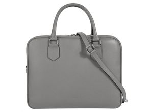 4260543062408 - Aktentasche CLUTY Damen Gr B H T 35cm x 28cm x 13cm onesize grau Leder leicht glänzend unifarben Taschen echt Leder Made in Italy