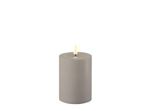 5744001241417 - Deluxe Homeart LED Real Flame Outdoor Stumpenkerze grau Ø75 x H10cm grau