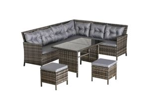 4251774934688 - Sitzgruppe mit Rückenkissen 1105L x 62B x 82H cm Sitzgruppe Sofagarnitur Gartenset Gartenmöbel Set Gartenmöbel