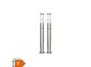 4059157004139 - Etc-shop - 2er Set Außen Leuchte Edelstahl Steh Lampe IP44 Beleuchtung Licht inklusive led