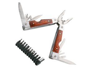 4001833074721 - HERBERTZ Multi Tool - Multifunktionswerkzeug Taschenmesser Werkzeug 11 Bits Etui