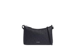 8719849885670 - Umhängetasche CALVIN KLEIN CK MST AP CNV LG JQD Damen Gr B H T 22cm x 135cm x 45cm schwarz Lederimitat gemustert Taschen Schultertasche Handtasche Damen mit CK-Monogramm