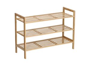 4003368189857 - Present Schuhregal  Natur  Holz  Bambus  70x50x26 cm  stehend  Garderobe Schuhaufbewahrung Schuhregale