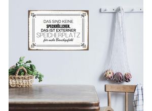 4067437340945 - Metallbild QUEENCE Externer Speicherplatz Bilder Gr B H 45 cm x 30 cm Metallbild Schriftzüge Querformat 1 St schwarz Metallbilder Stahlschilder