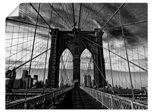 4062144489406 - Wandbild ARTLAND Brooklyn Bridge - schwarz weiss Bilder Gr B H 40 cm x 30 cm Poster Brücken Querformat 1 St schwarz Bild Poster Bilder als Alubild Leinwandbild Wandaufkleber oder in versch Größen