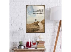 4067437337327 - Metallbild QUEENCE Meeresglück Bilder Gr B H 30 cm x 45 cm Metallbild Hochformat 1 St beige Metallbilder Stahlschilder