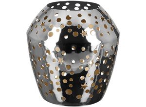 4042911461934 - Windlicht FINK SHEILA mit kreis- und sternenförmigen Cut-Outs silber (silberfarben) Kerzenhalter H 24cm Eisen Glas silberfarben aus Eisen - vernickelt H24cm 4042911461934 - Windlicht FINK SHEILA mit kreis- und sternenförmigen Cut-Outs silber (silberfarben) Kerzenhalter H 24cm Eisen Glas silberfarben aus Eisen - vernickelt H24cm