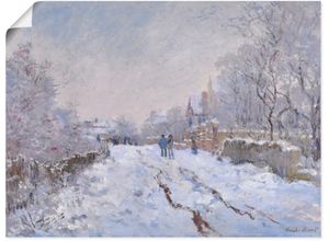 4062144791639 - Wandbild ARTLAND Schnee in Argenteuil Bilder Gr B H 40 cm x 30 cm Poster Vier Jahreszeiten Bilder Querformat 1 St blau Kunstdrucke als Alubild Leinwandbild Wandaufkleber oder Poster in versch Größen