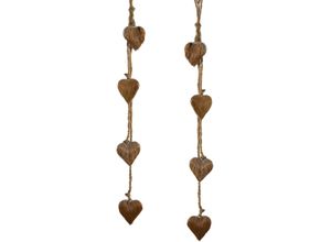 4064118995029 - Dekohänger CREATIV DECO Weihnachtsdeko Gr B H T 550 cm x 6000 cm x 300 cm braun Weihnachtsdekoanhänger mit Fell-Applikation