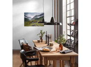 4055065031908 - Leinwandbild KOMAR Keilrahmenbild - Moody Mountains Größe 60 x 40 cm Bilder Gr B H T 60 cm x 40 cm x 2 cm Landschaftsaufnahme Baum-Blätter-Natur-Berge-Foto-Landschaft Querformat 1 St bunt Leinwandbilder Deutsches Qualitätsvlies (155 gm²)