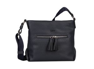4255619911513 - Umhängetasche GABOR Anthina Damen Gr B H T 28cm x 23cm x 9cm blau Polyurethan clean gepflegt geprägtes Muster unifarben Taschen aus weich genarbtem Lederimitat mit dekorativem Quastendetail