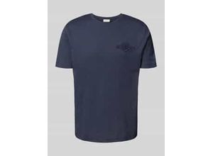 7325708305510 - Regular Fit T-Shirt mit Label-Stitching und Rundhalsausschnitt
