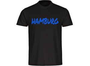 4068859508517 - multifanshop Herren T-Shirt - Hamburg - Textmarker - Druck blau - Männer
