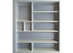 4024532349105 - OPTIFIT Besteckeinsatz Cara Schubladeneinsätze 60 cm breit für Schubkästen der Serien Tokio Cara Elga Tara Avio Gr B H T 52 cm x 475 cm x 55 cm grau (silbergrau) Besteckeinsatz Schubladeneinsatz Küchen-Ordnungshelfer Schubladeneinsätze