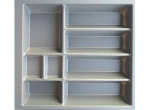 4024532349112 - OPTIFIT Besteckeinsatz Cara Schubladeneinsätze 50 cm für Schubkästen der Serien Tokio Cara Elga Tara und Avio Gr B H T 42 cm x 475 cm x 55 cm grau (silbergrau) Besteckeinsatz Schubladeneinsatz Küchen-Ordnungshelfer Schubladeneinsätze