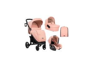 3801001011364 - Kikkaboo Kombikinderwagen Madrid 3 in 1 Babyschale Babywanne faltbar Tasche rosa