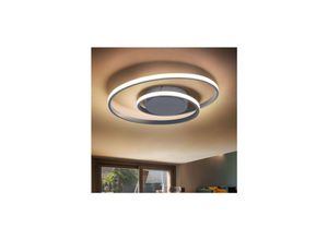 4059157185425 - Etc-shop - led Deckenleuchte silber Modern Wohnzimmerlampe dimmbar Designleuchte Decke Switch Dimmer 1x led 22 Watt 2200 Lumen warmweiß 39 cm