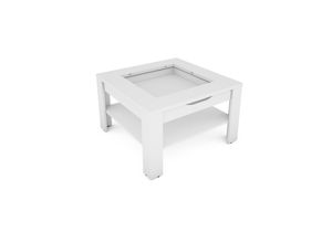 4251942250411 - Byliving - Couchtisch ralph   moderner Sofatisch mit Glaseinlage und großzügiger Schublade in Weiß   Beistelltisch mit viel Stauraum   b 67 h 43 t
