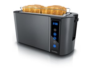 4062861803950 - Arendo Langschlitz Toaster mit 2 Röstkammern und Brötchenaufsatz Wärmeisoliertes Gehäuse Display Touch Grau 4062861803950 - Arendo Langschlitz Toaster mit 2 Röstkammern und Brötchenaufsatz Wärmeisoliertes Gehäuse Display Touch Grau