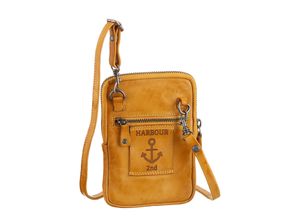 4046478043992 - Mini Bag HARBOUR 2ND Benita Damen Gr B H T 11cm x 16cm x 2cm gelb (mustard) Leder Taschen aus griffigem Leder mit typischen Marken-Anker-Label