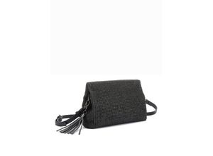 4067602574410 - Umhängetasche VIVANCE Clutch Damen Gr B H T 25cm x 17cm x 6cm schwarz Materialmix Strukturmuster unifarben Taschen HandtascheSchultertascheTragetascheCrossbody Bag Bast-Optik VEGAN
