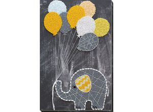 4823095805741 - Perlen-Stickbild Elefant mit Luftballonen 21 x 32 cm