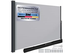 4255598307451 - KESSER® Seitenmarkise ausziehbar Markise Blickdicht Sichtschutz & Windschutz für Garten Balkon & Terrasse Seitenrollo mit Wandhalterung und Cover 4255598307451 - KESSER® Seitenmarkise ausziehbar Markise Blickdicht Sichtschutz & Windschutz für Garten Balkon & Terrasse Seitenrollo mit Wandhalterung und Cover