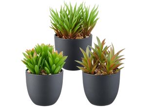 4064118326014 - Kunstpflanze CREATIV GREEN Sukkulenten grün H13cm Kunststoff Kunstpflanzen mit dekorativem Kies