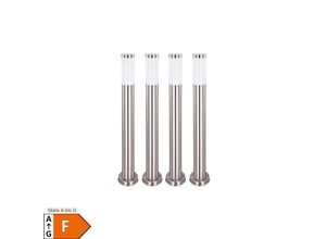 9007371514380 - - Außenstehlampe dimmbar mit Fernbedienung Edelstahl Wegelampe Gartenleuchte rgb Farbwechsel 85W 806lm warmweiß DxH 76 x 80 cm 4er Set