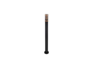 4059157324770 - Wegeleuchte Pollerleuchte außen Gartenlampen schwarz IP44 Standleuchte Terrasse Balkon Edelstahl Kupfer rauchfarben 1x E27 Fassung DxH 127x110cm