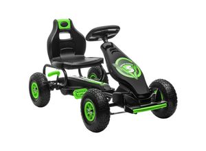 4255633517142 - Homcom - Gokart Kinderfahrzeug mit verstellbarem Sitz Tretfahrzeug mit Gummireifen Pedal und Handbremse Kettcar für 5-12 Jahre Kinder Outdoor