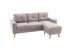 4255633551122 - Ecksofa mit abnehmbarem Bezug schwarz 193L x 136B x 85H cm