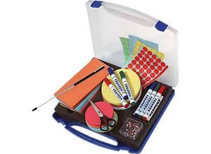 4016946186506 - Moderationskoffer mini 345 x 6 x 31 cm (b x h x t) Kunststoff blau transparent Material des Behälters Kunststoff - Franken