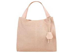 4260543038274 - Shopper CLUTY Damen Gr B H T 38cm x 28cm x 10cm onesize rosa Leder Strukturmuster Taschen echt Leder Made in Italy